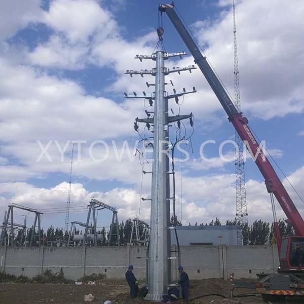 China 110kV/132kV Hot Dip Galvanized Steel Monopole Tower Manufacture ...